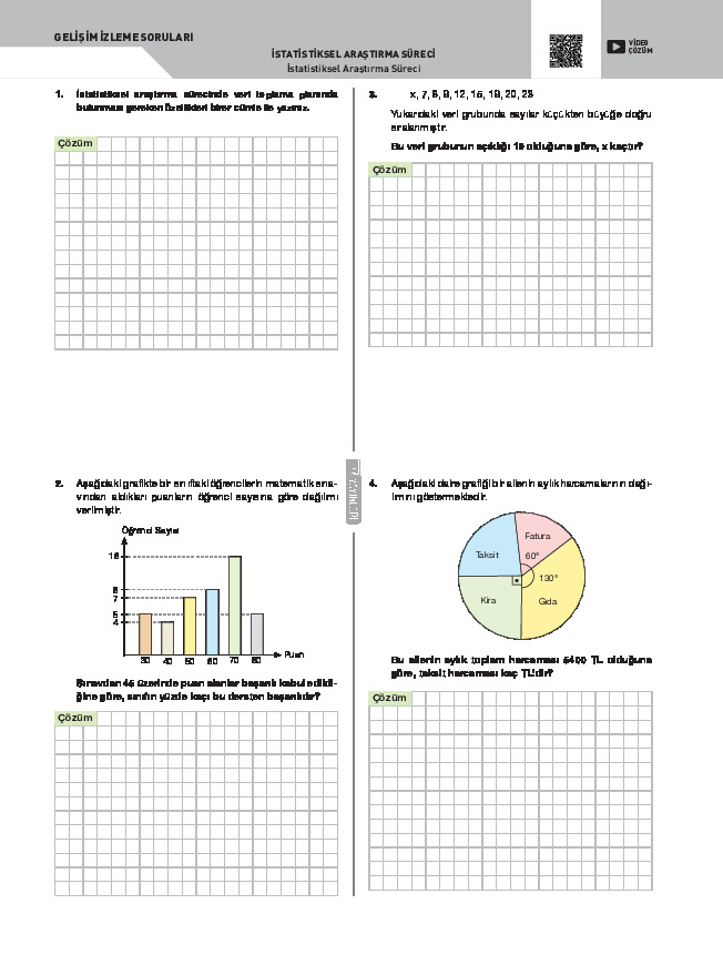 9. Sınıf Matematik Veriden Olasılığa Gelişim İzleme Soruları Konu Özeti - Derslig
