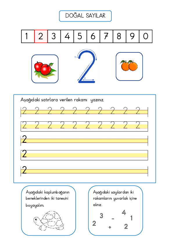 2 Rakamı Çalışma Fasikülü Haftalık Ödev - DersLig