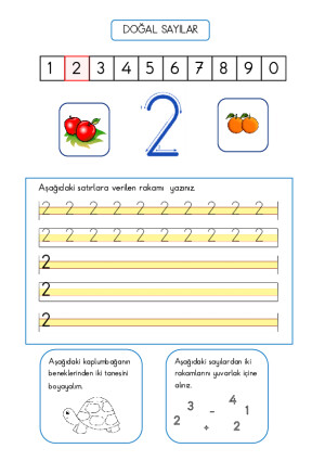 2 Rakamı Çalışma Fasikülü Haftalık Ödev - DersLig